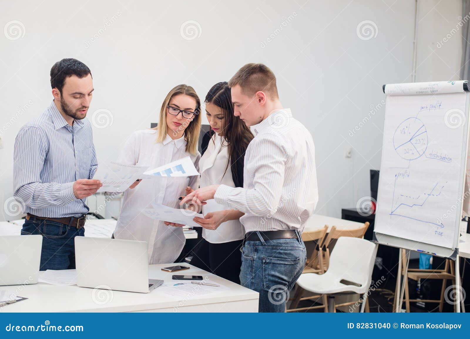 Group of Office Workers Meeting To Discuss Ideas Stock Photo - Image of ...