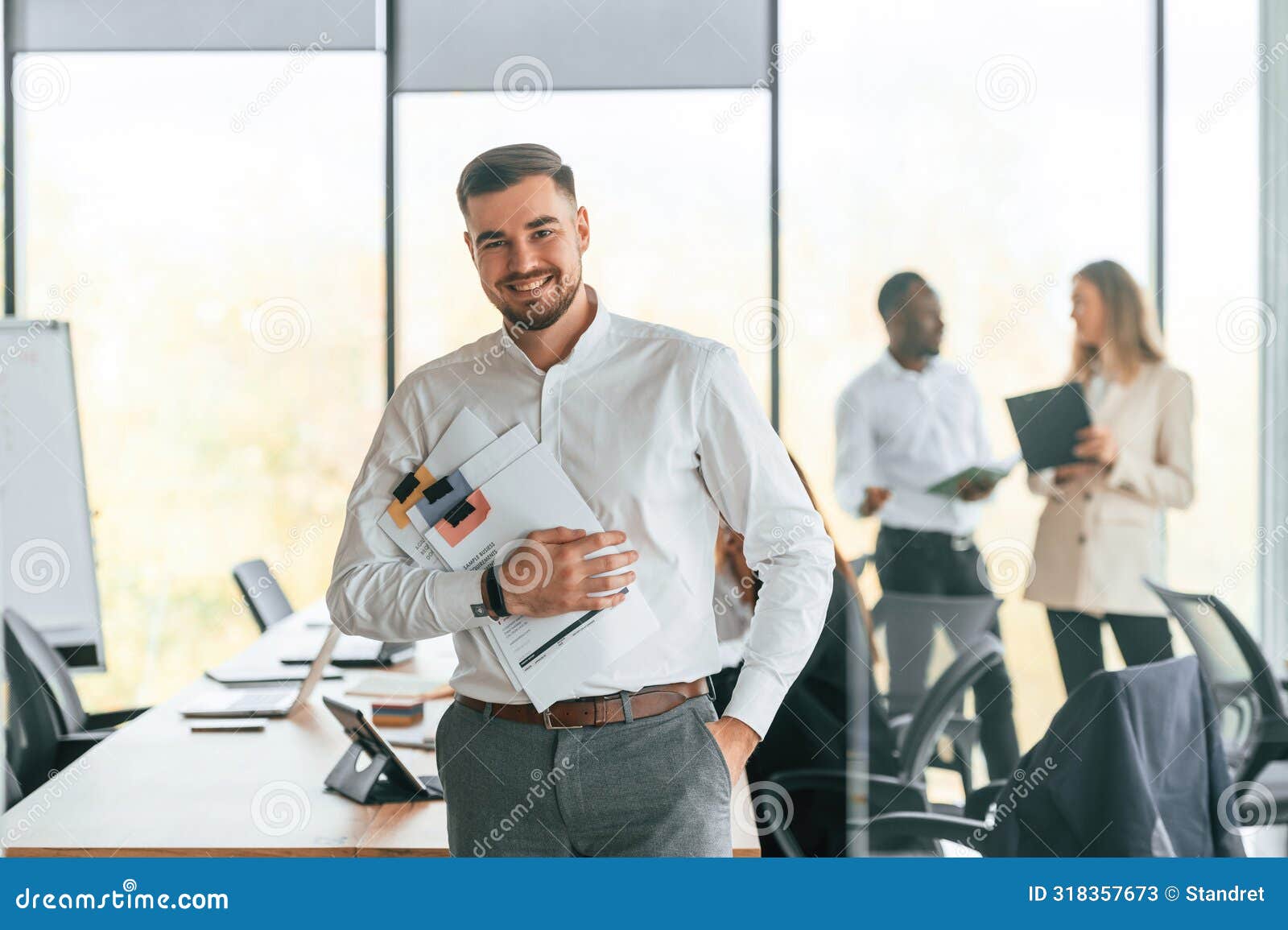 Group of Office Workers are Together Indoors Stock Image - Image of ...