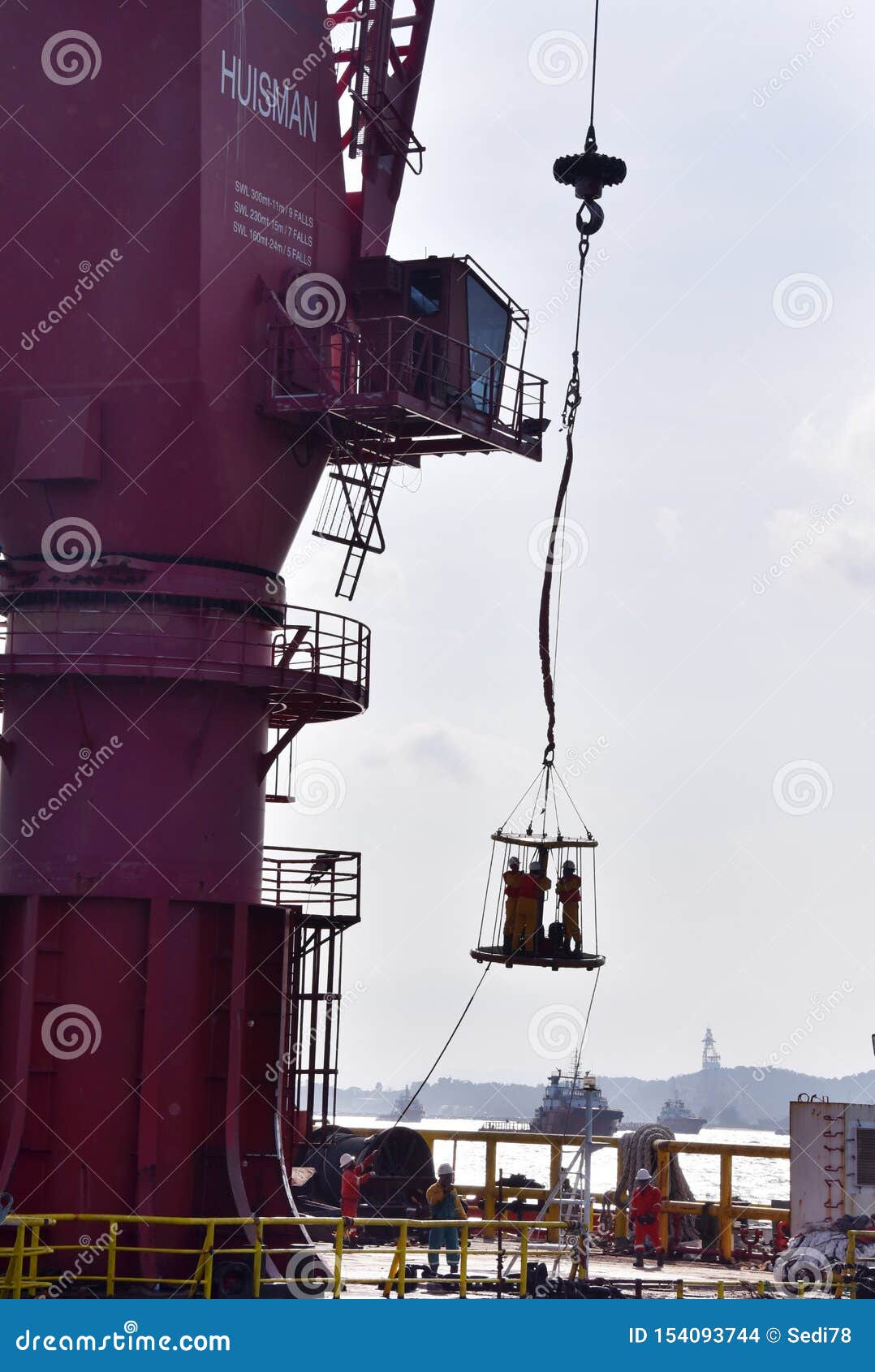 Offshore Worker Transfer from Oil Platform To Accommodation Barge ...