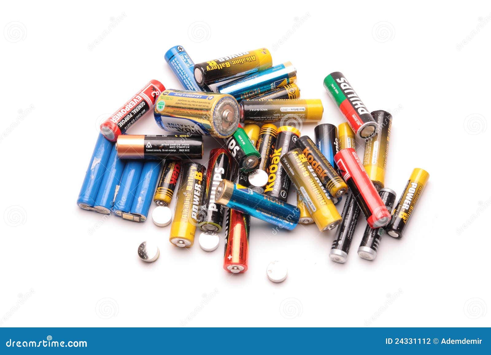 Group of Old Batteries Isolated Editorial Photography - Image of ...