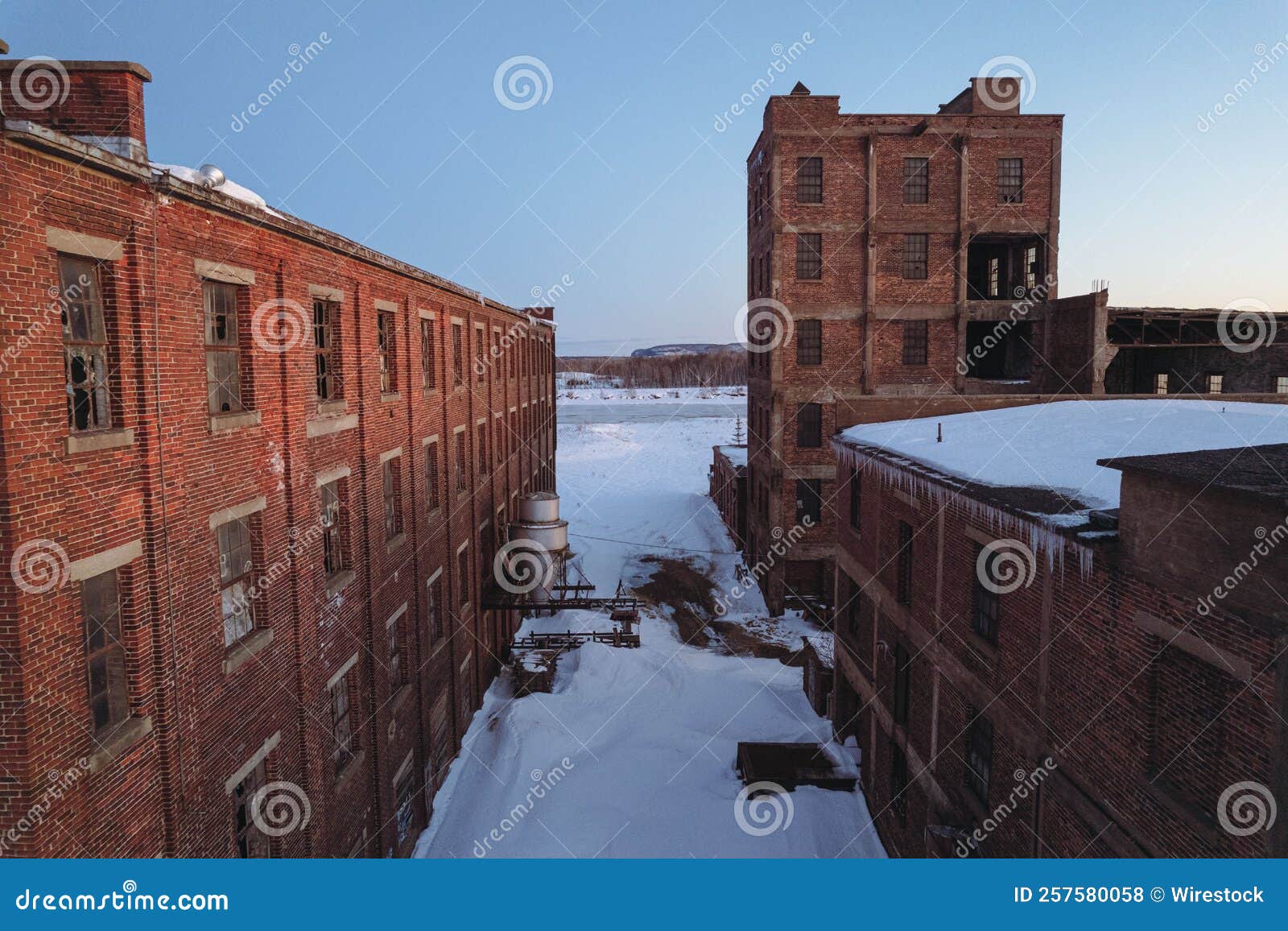 Group of Old Buildings with Broken Windows during Winter Editorial ...