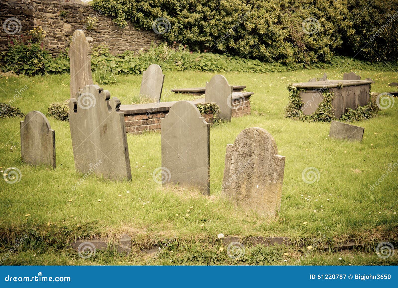 Group of Old Cemetary Tombstones Stock Image - Image of tombstone ...