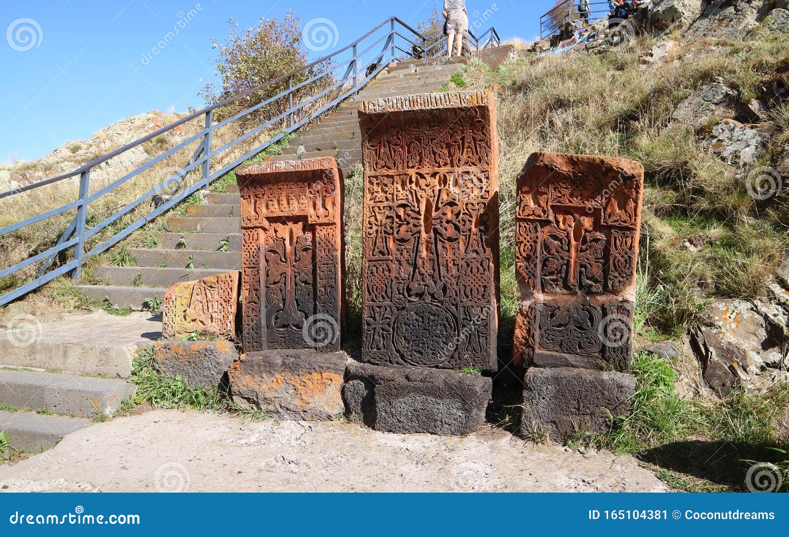 Group of Old Khachkar Armenian Cross-stones beside the Stairs Up To ...