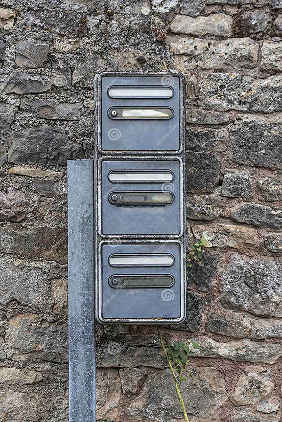 Group of letterboxes stock photo. Image of iron, wall - 271245592