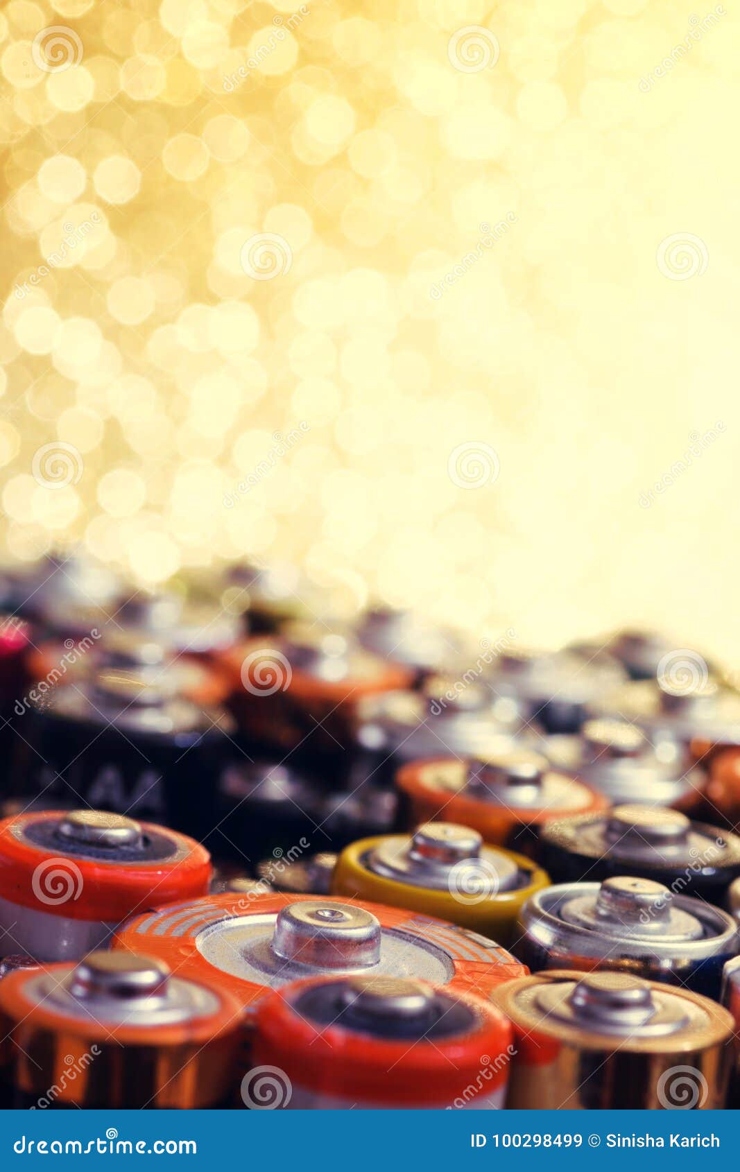 Many various batteries. stock image. Image of charge - 100298499