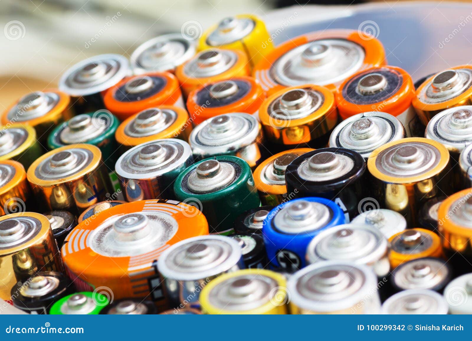 Many various batteries. stock photo. Image of background - 100299342