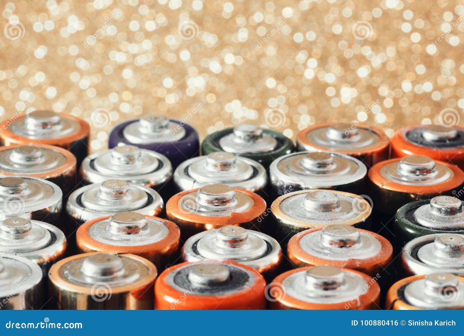 Many various batteries. stock photo. Image of electric - 100880416