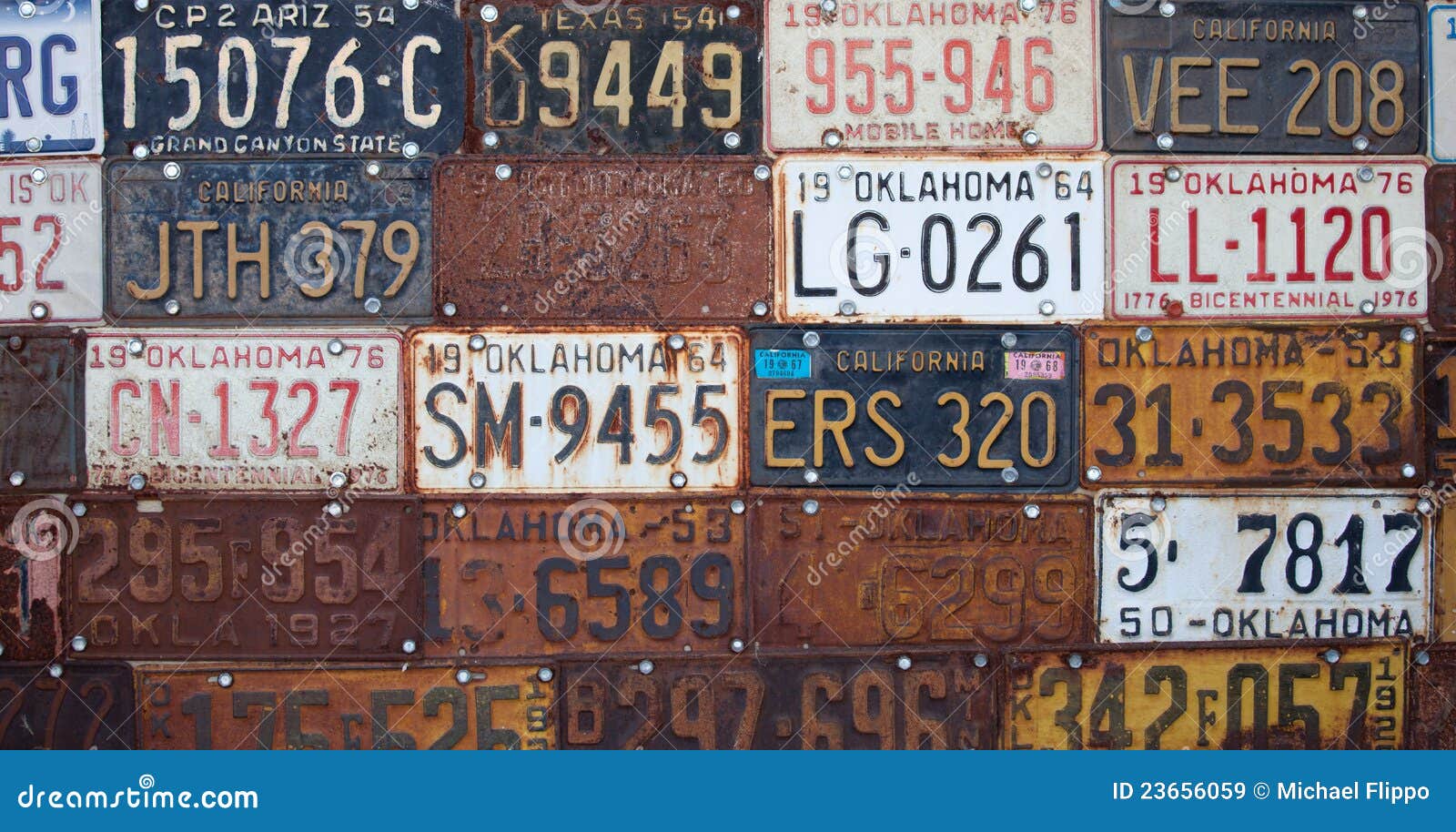 Group of Old Vintage American License Plates Editorial Stock Image ...
