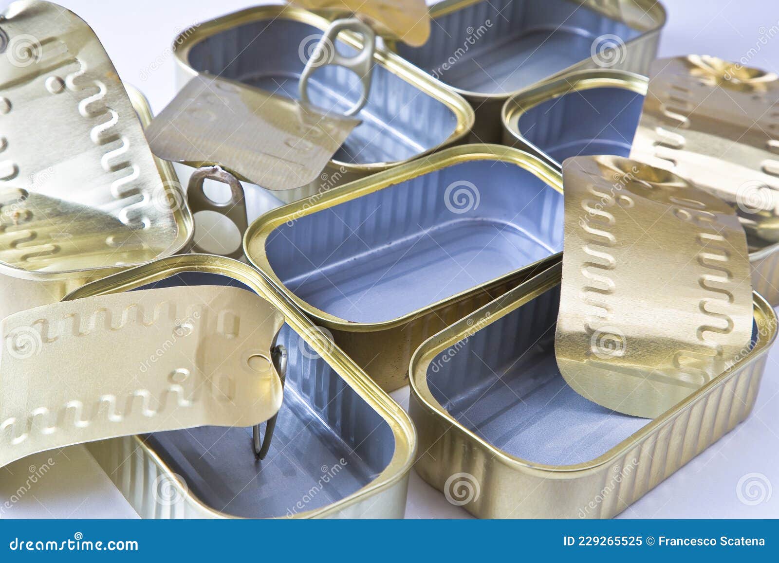 Group of Opened Metal Box for Corned Beef, Canned Food or Canned Stock ...