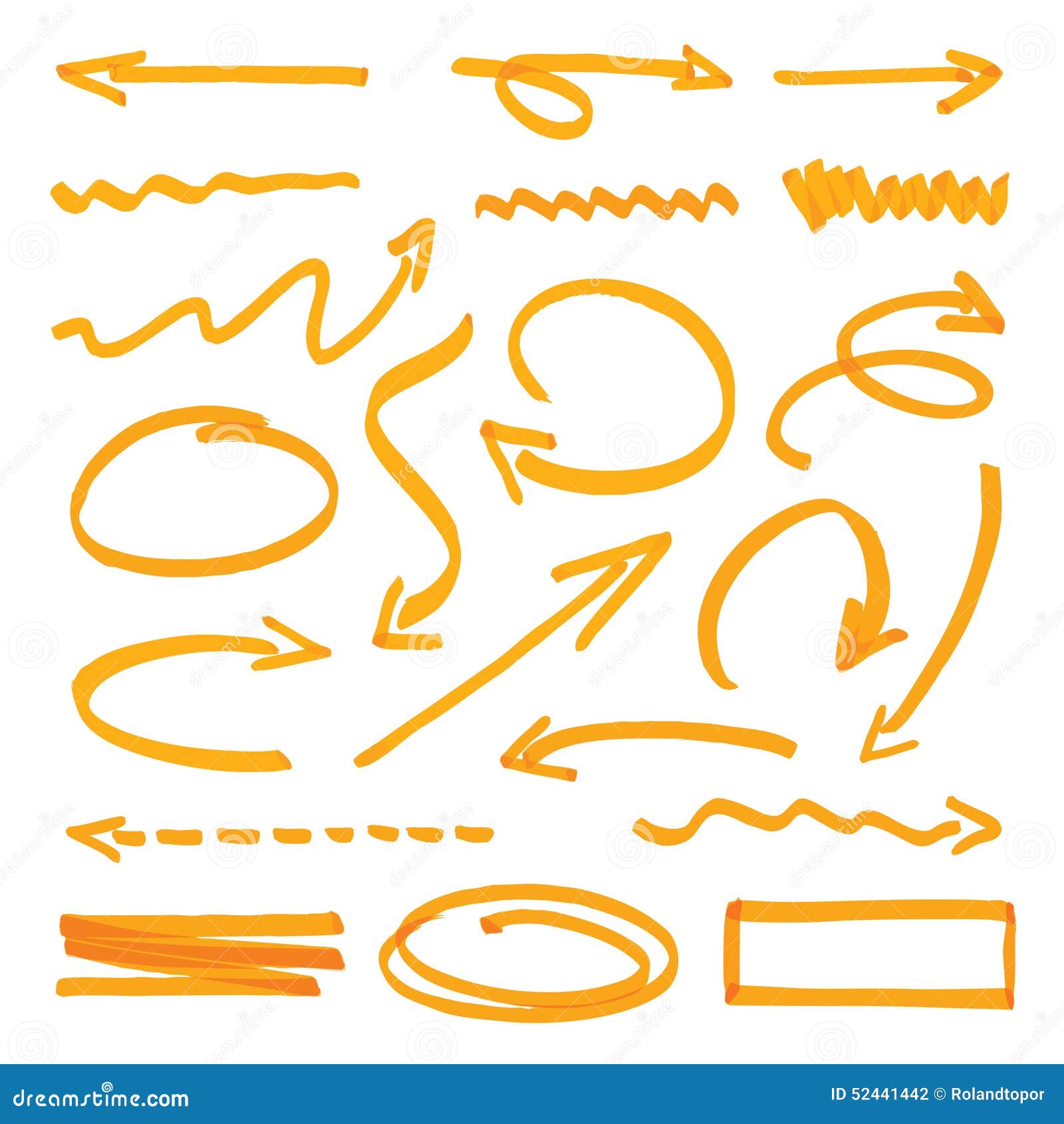 Group of orange arrows stock illustration. Illustration of design ...