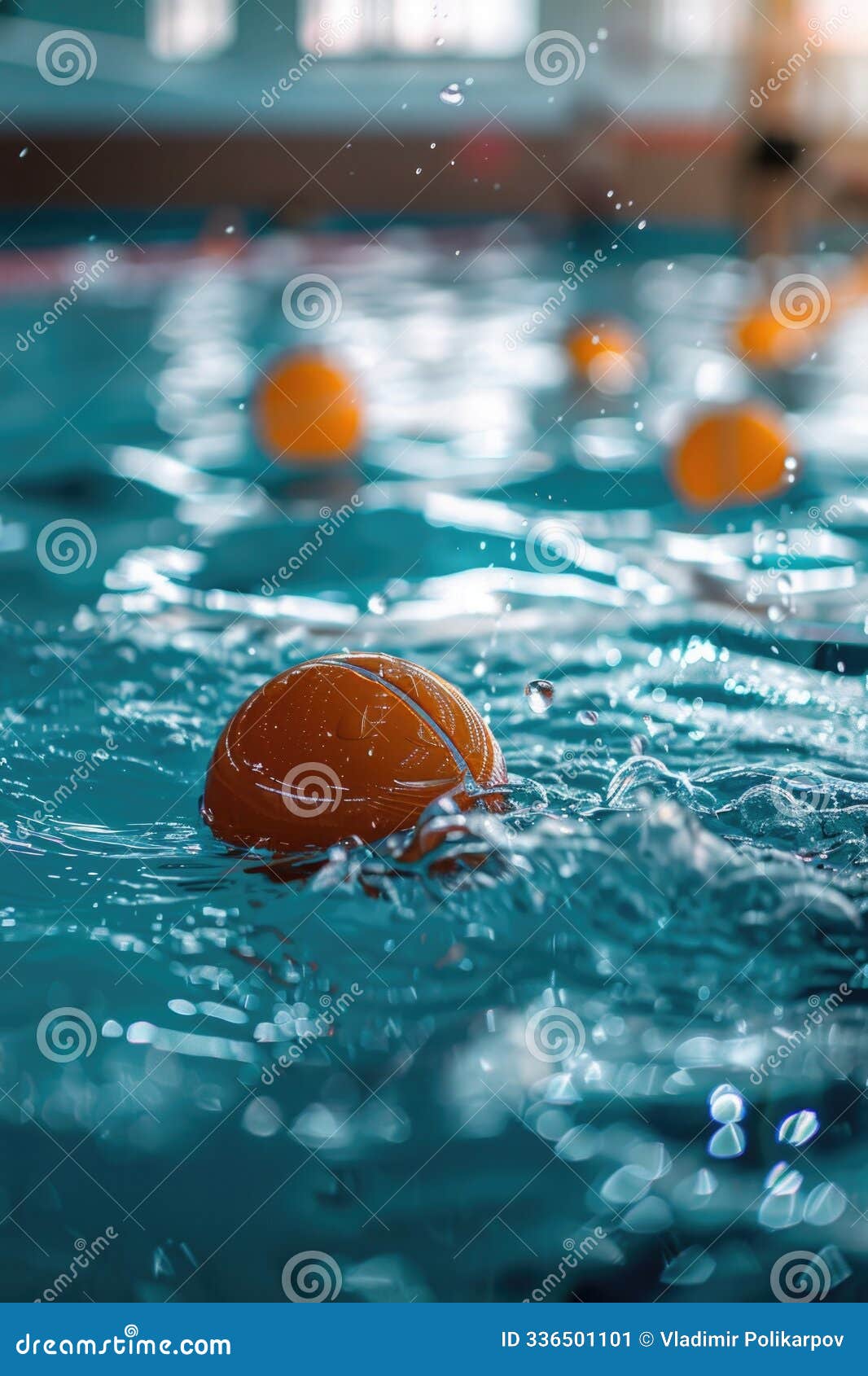 A Group of Orange Balls Float on the Surface of a Pool, Perfect for Use ...