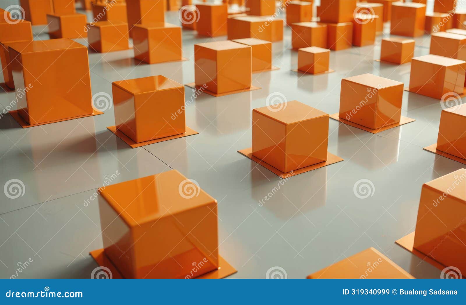 A Group of Orange Cubes are Arranged on a White Surface. Stock ...