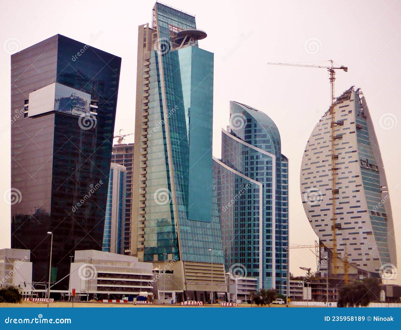 A Group of Original Shaped Skyscrapers in Dubai Stock Image - Image of ...