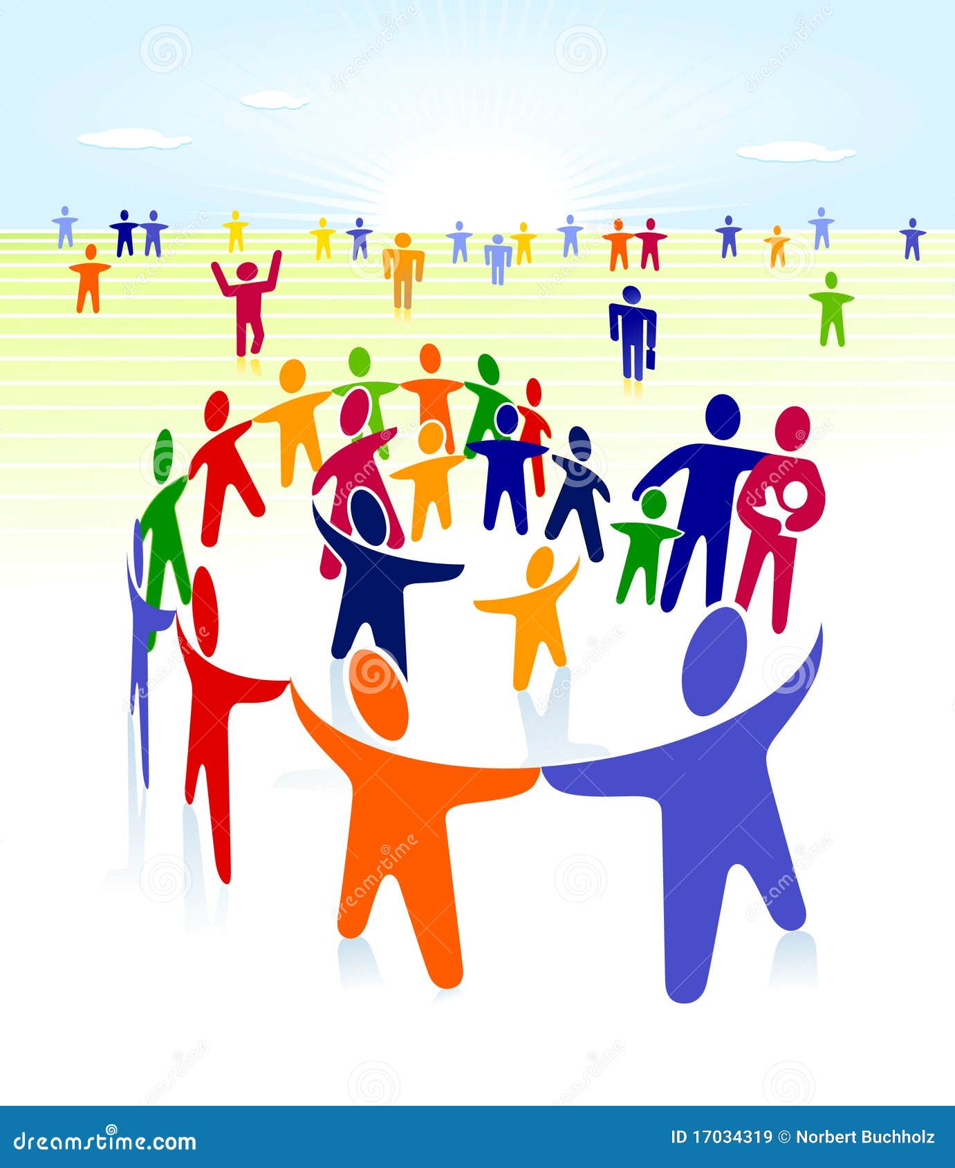 Group outside stock vector. Illustration of group, kids - 17034319