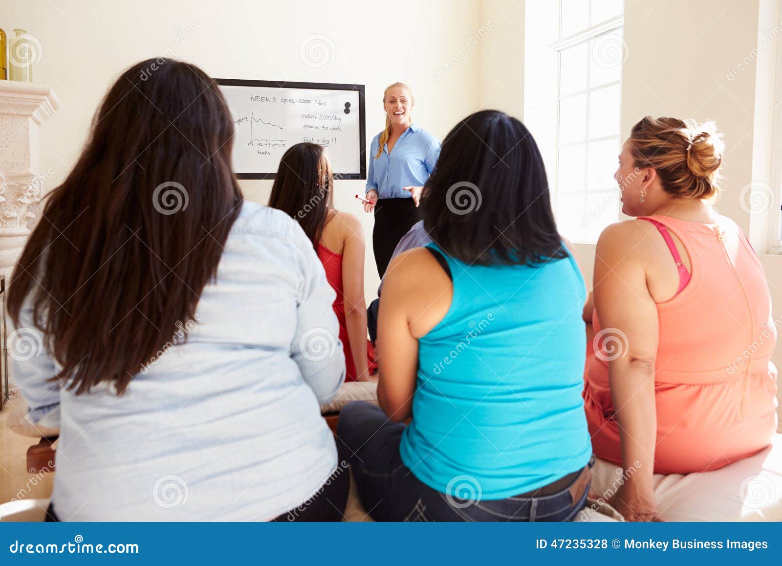 Group of Overweight People Attending Diet Club Stock Photo - Image of ...