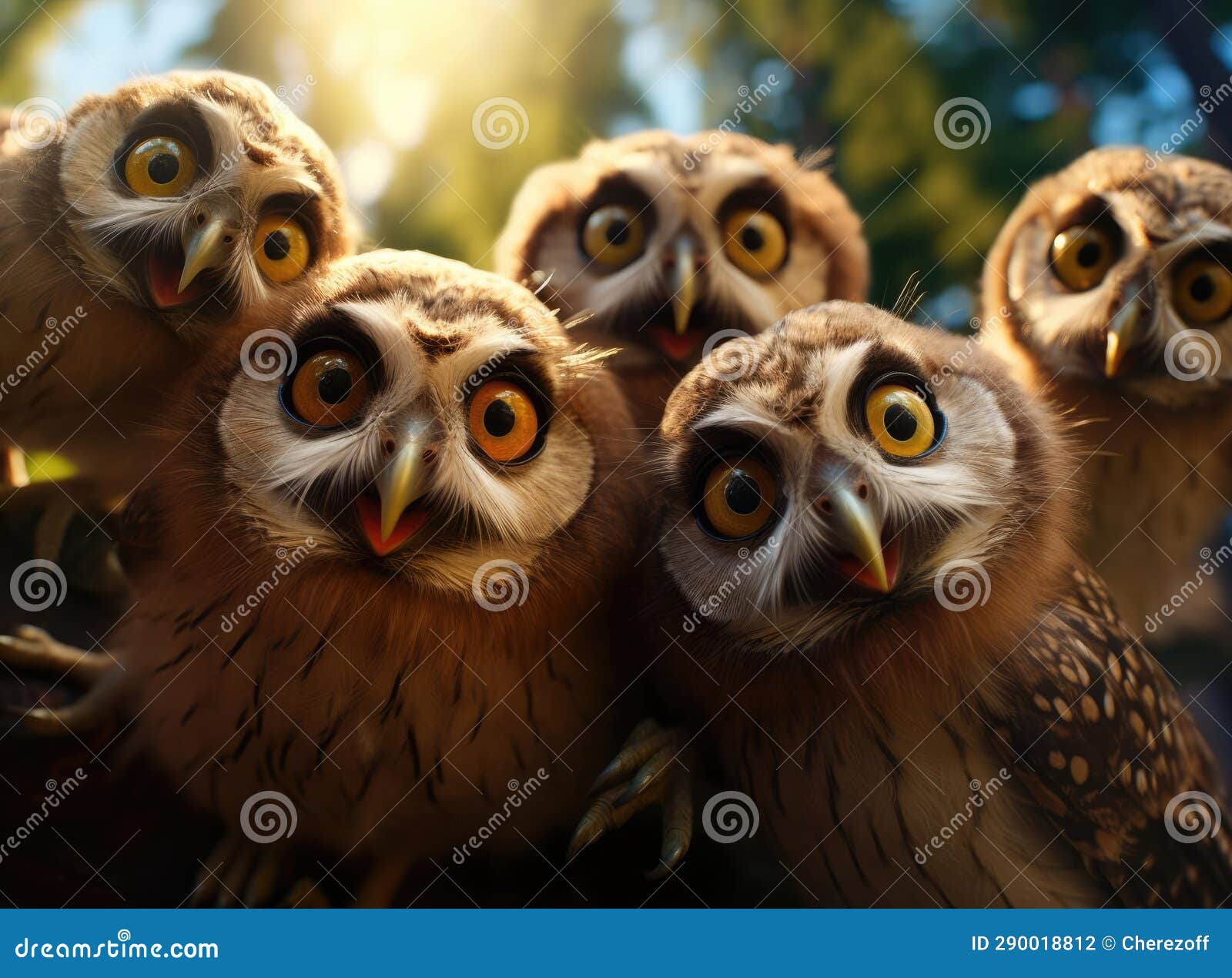 A group of owls stock photo. Image of nature, wild, feather - 290018812