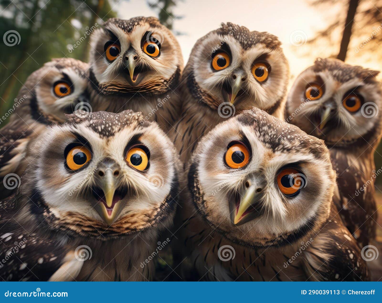 A group of owls stock image. Image of hunter, fauna - 290039113