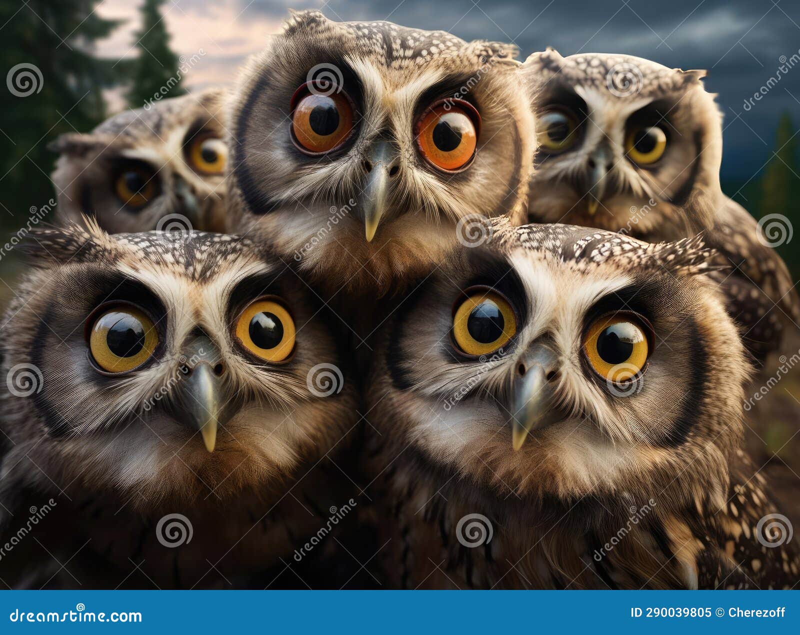 A group of owls stock image. Image of nature, environment - 290039805