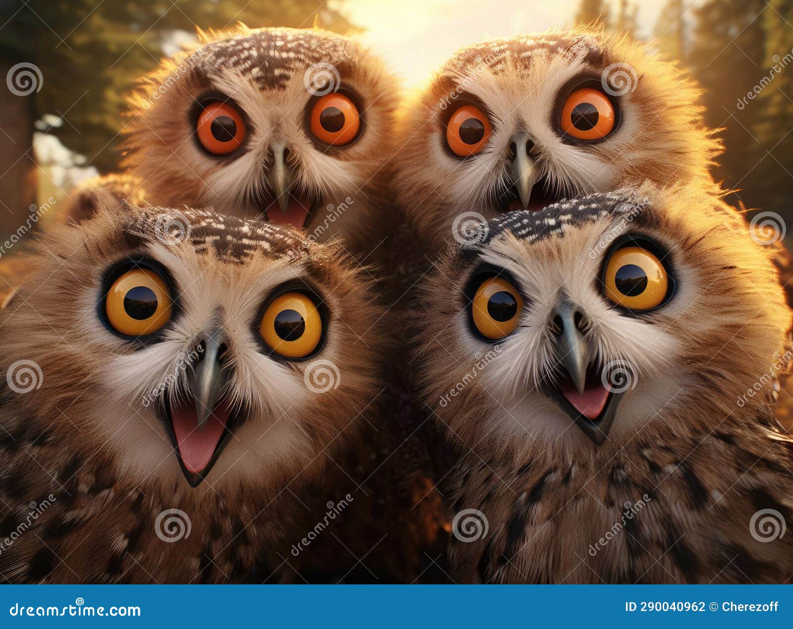 A group of owls stock photo. Image of season, safari - 290040962
