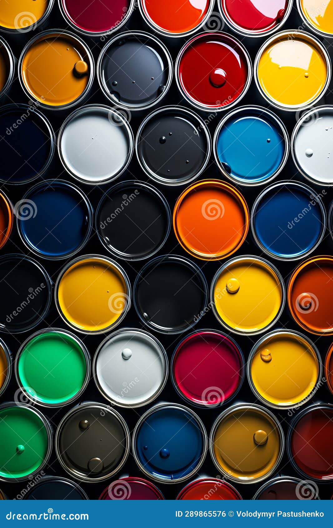 Group of Paint Cans with Different Colors of Paint on Them. Generative ...