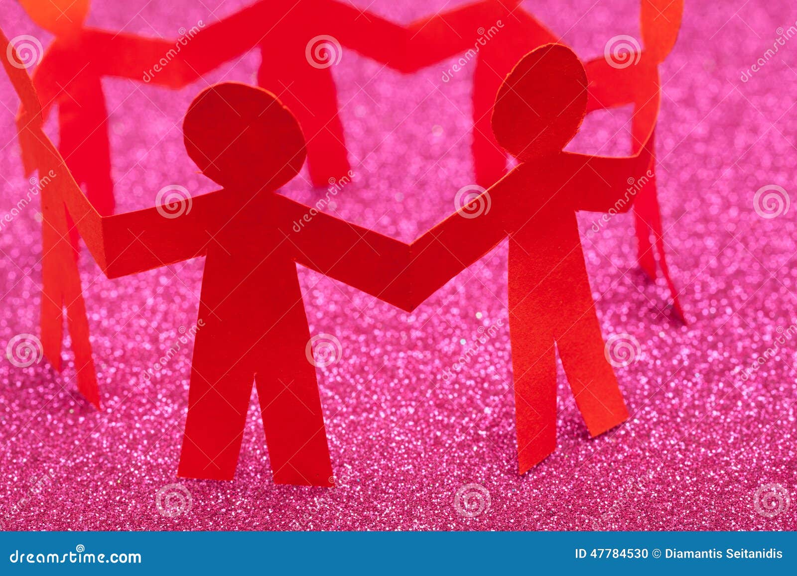 Group of Paper Chain People Stock Photo - Image of chain, diversity ...