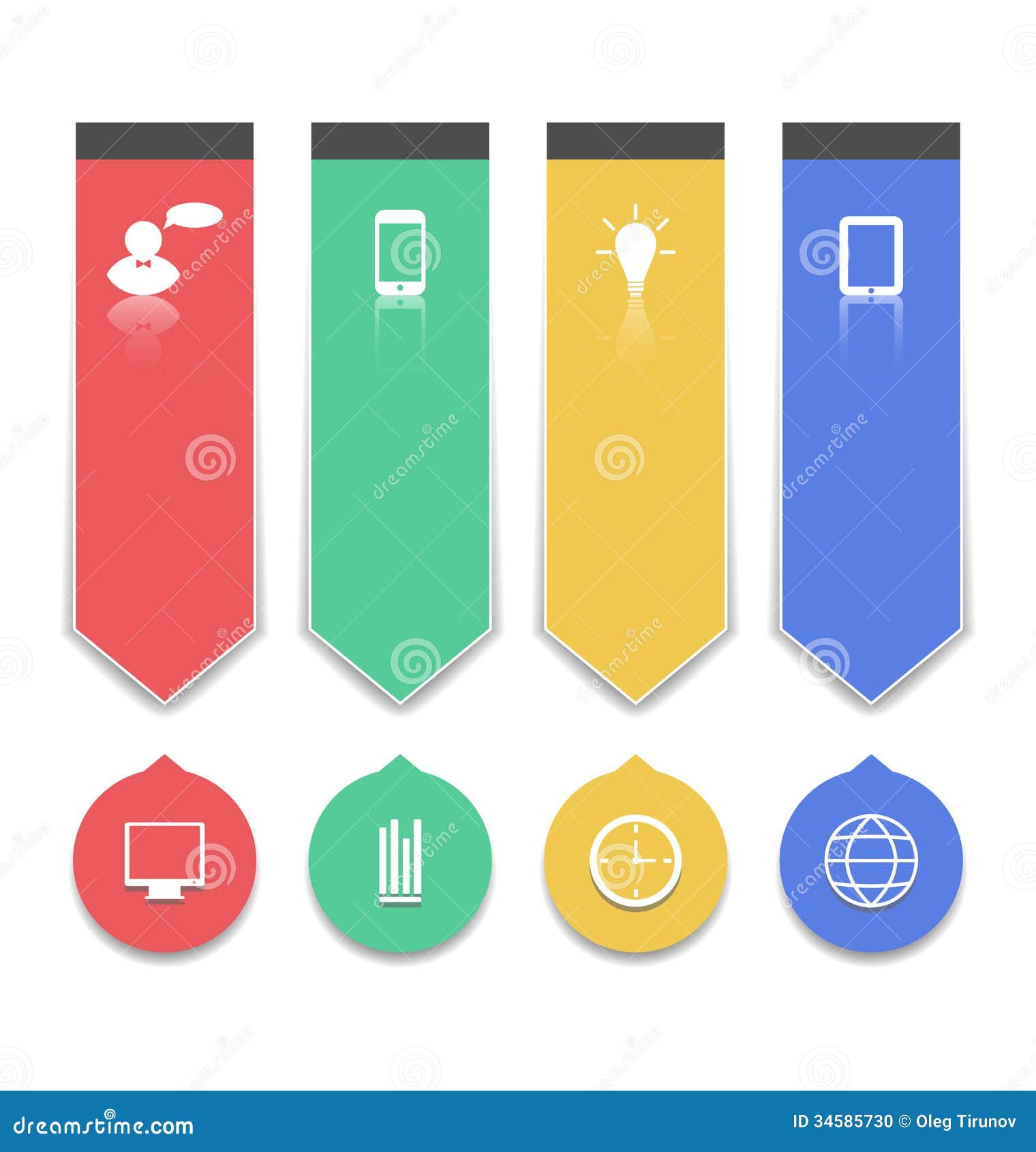 Group Paper Labels with Infographic Icons Stock Vector - Illustration ...