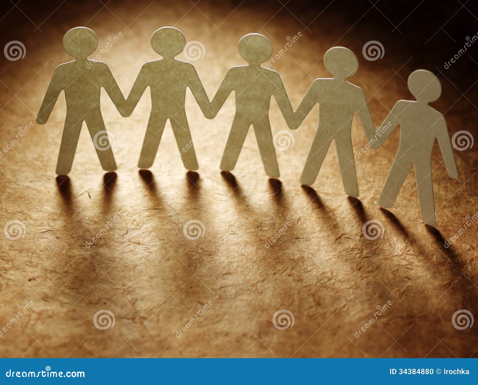 Group of Paper People Holding Hands. Stock Photo - Image of partnership ...