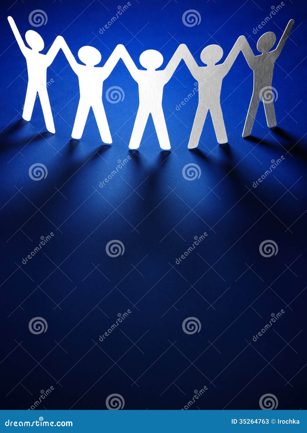 Group of Paper People Holding Hands. Stock Image - Image of people ...