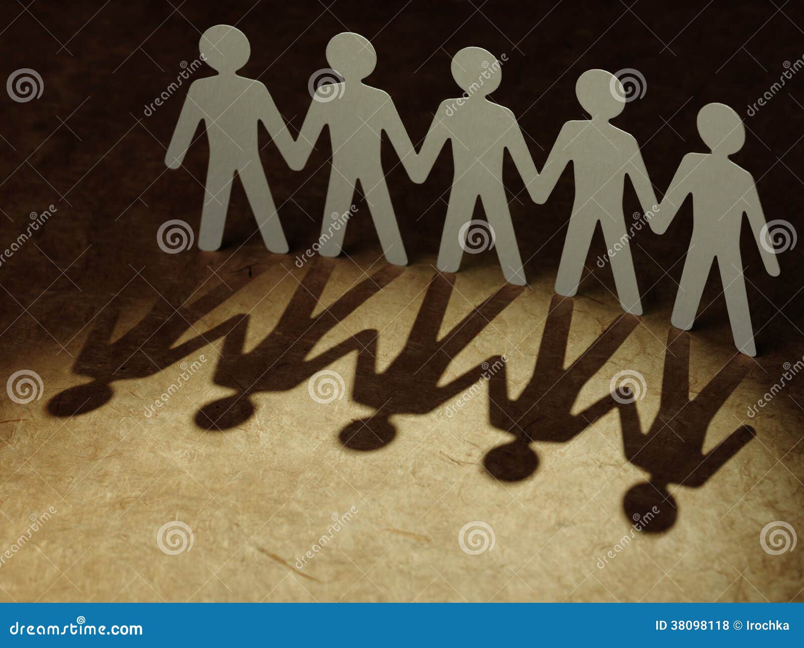 Group of Paper People Holding Hands. Stock Photo - Image of ...