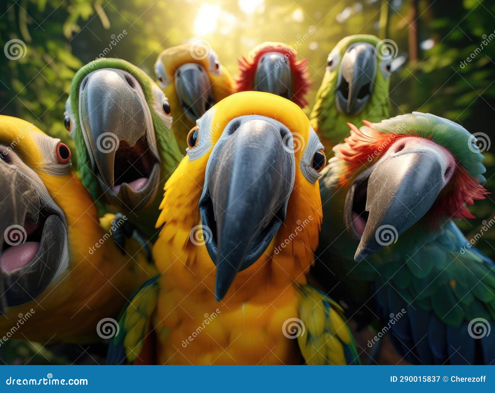 A group of parrots stock image. Image of birds, isolated - 290015837