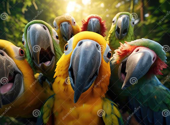 A group of parrots stock image. Image of birds, isolated - 290015837