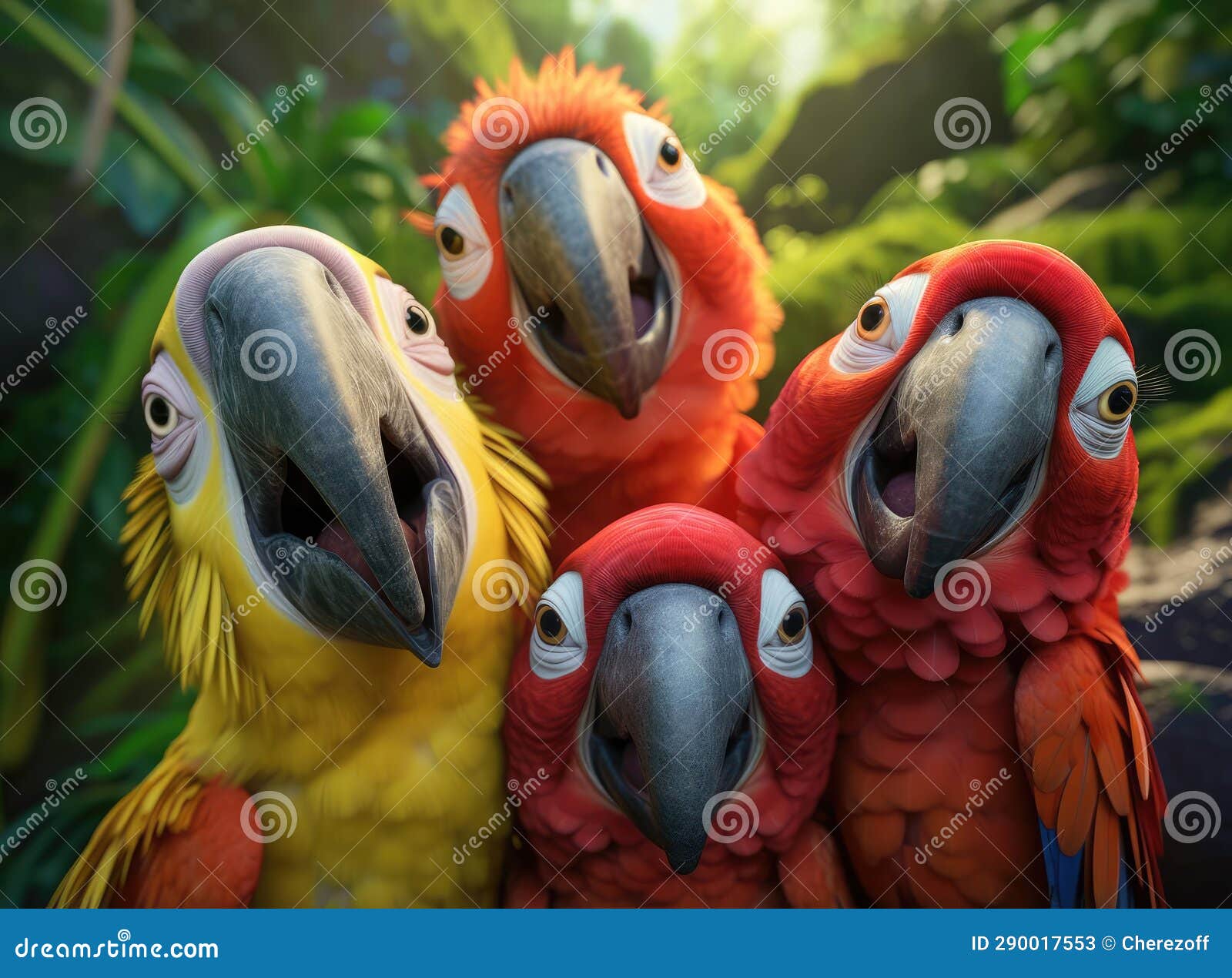 A group of parrots stock image. Image of parakeet, nature - 290017553
