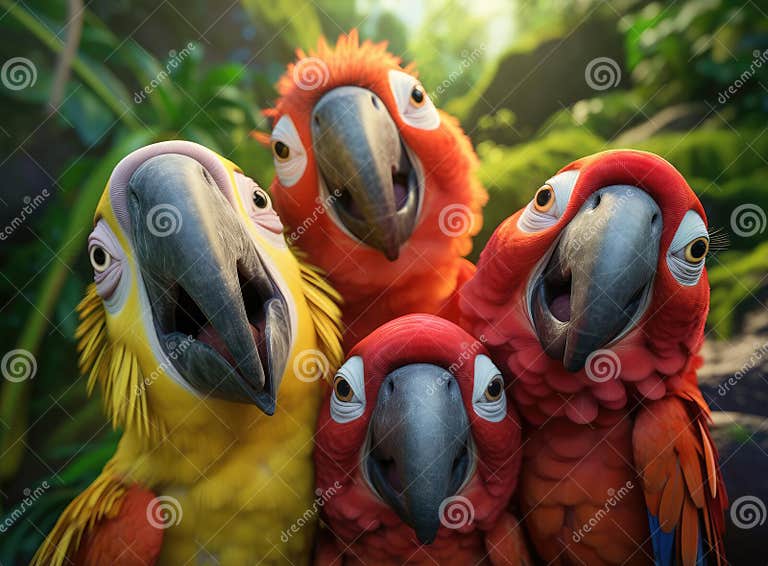 A group of parrots stock image. Image of parakeet, nature - 290017553