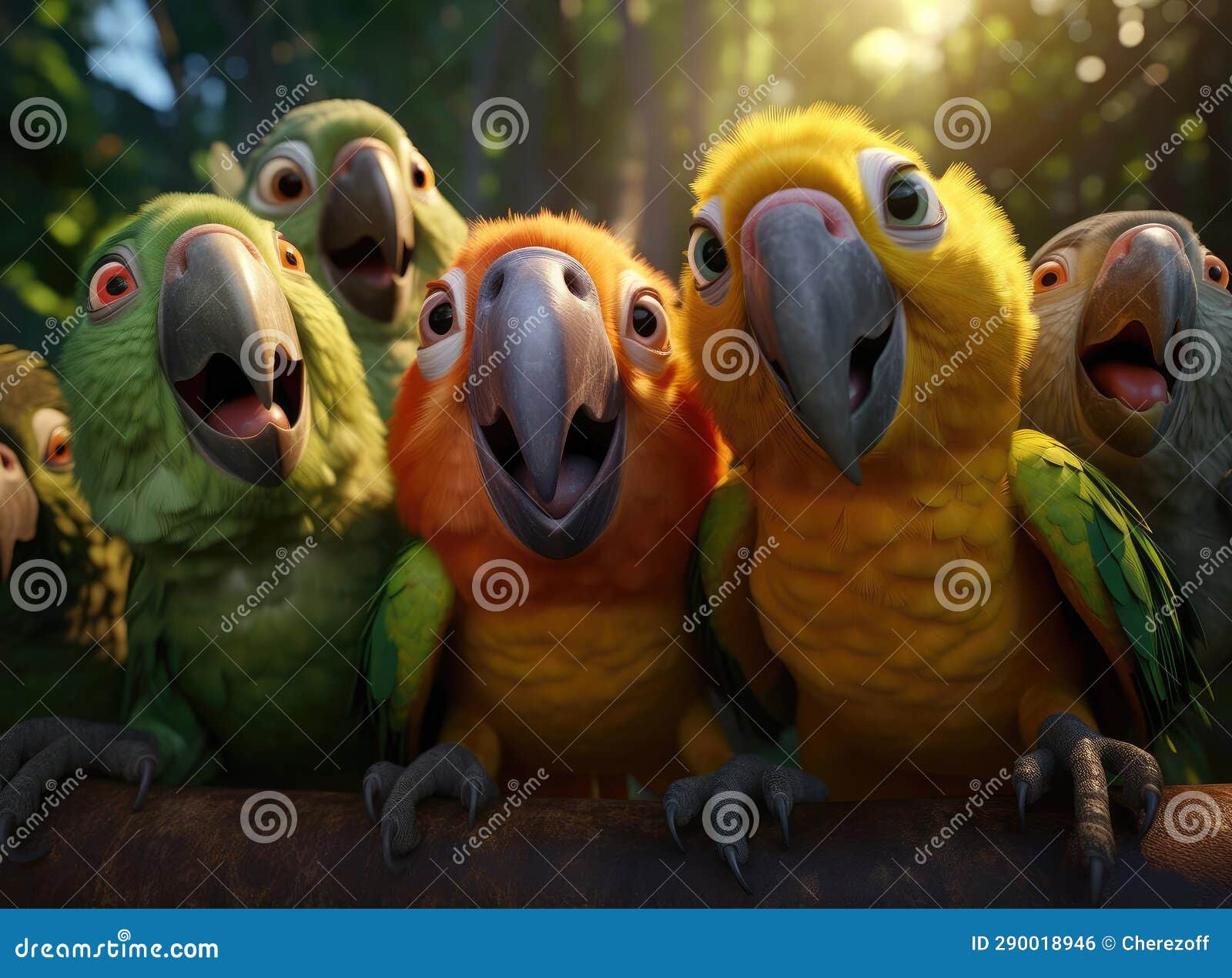 A group of parrots stock photo. Image of colorful, animal - 290018946