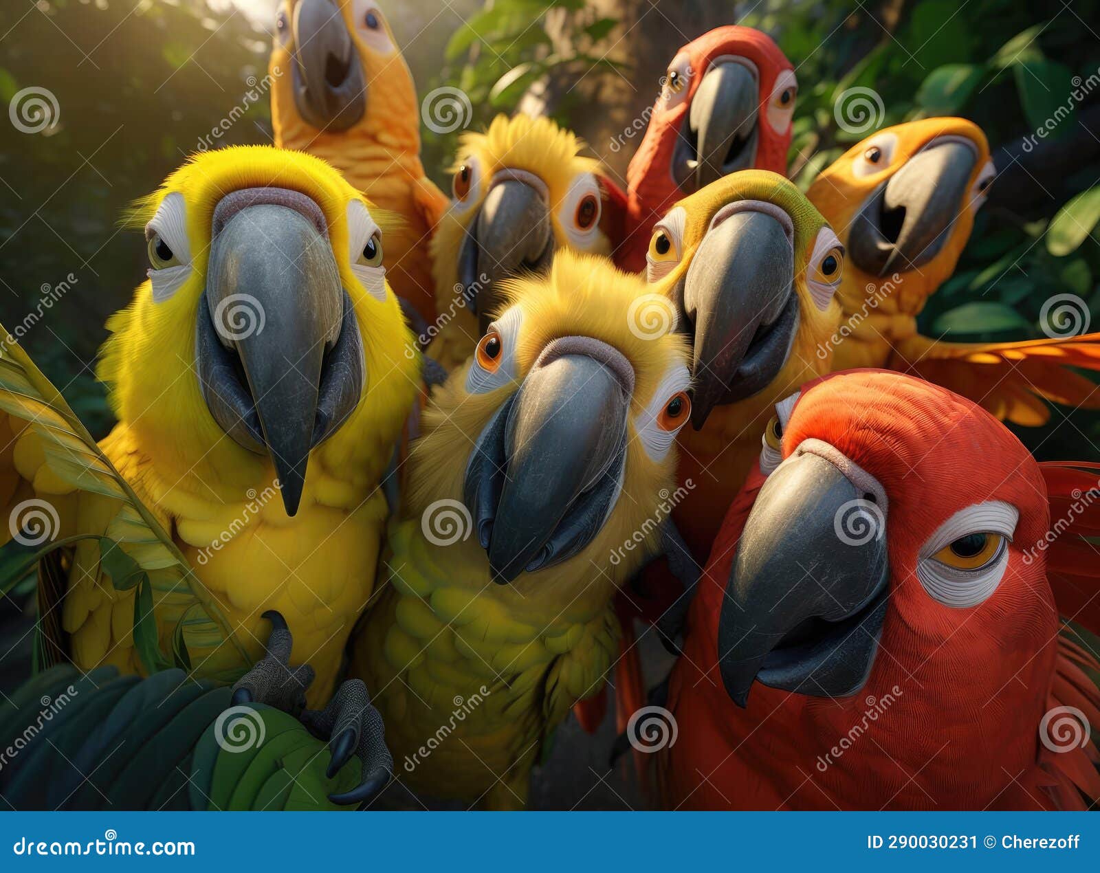 A group of parrots stock image. Image of white, tropical - 290030231