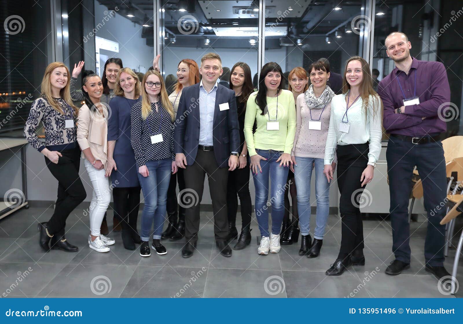 Group of Participants of the Seminar with the Badges Stock Photo ...