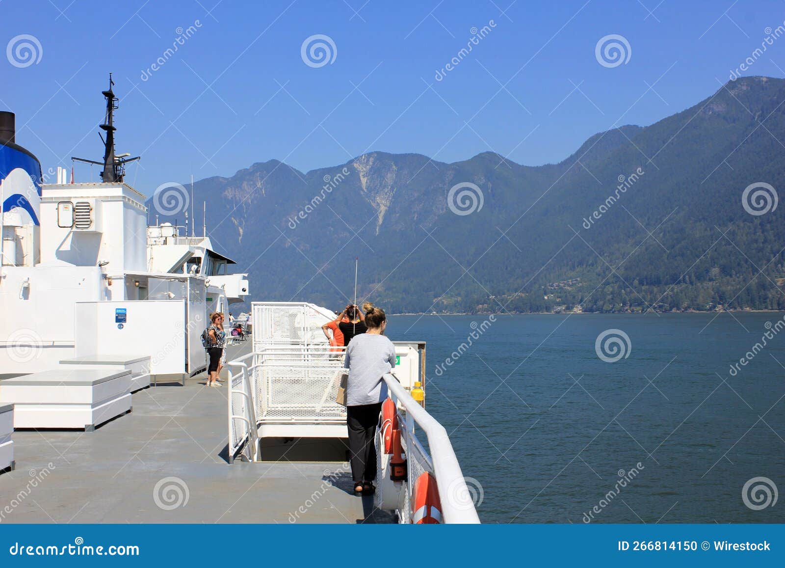 Group of Passengers on the Deck of BC Ferry Vancouver, British Columbia ...
