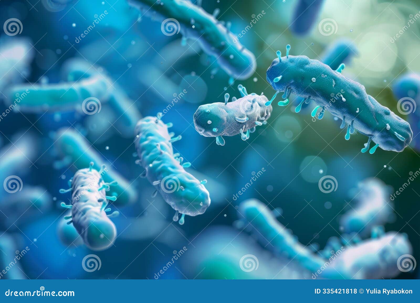 Group of Pathogenic Bacteria Floating in a Body System Stock Photo ...