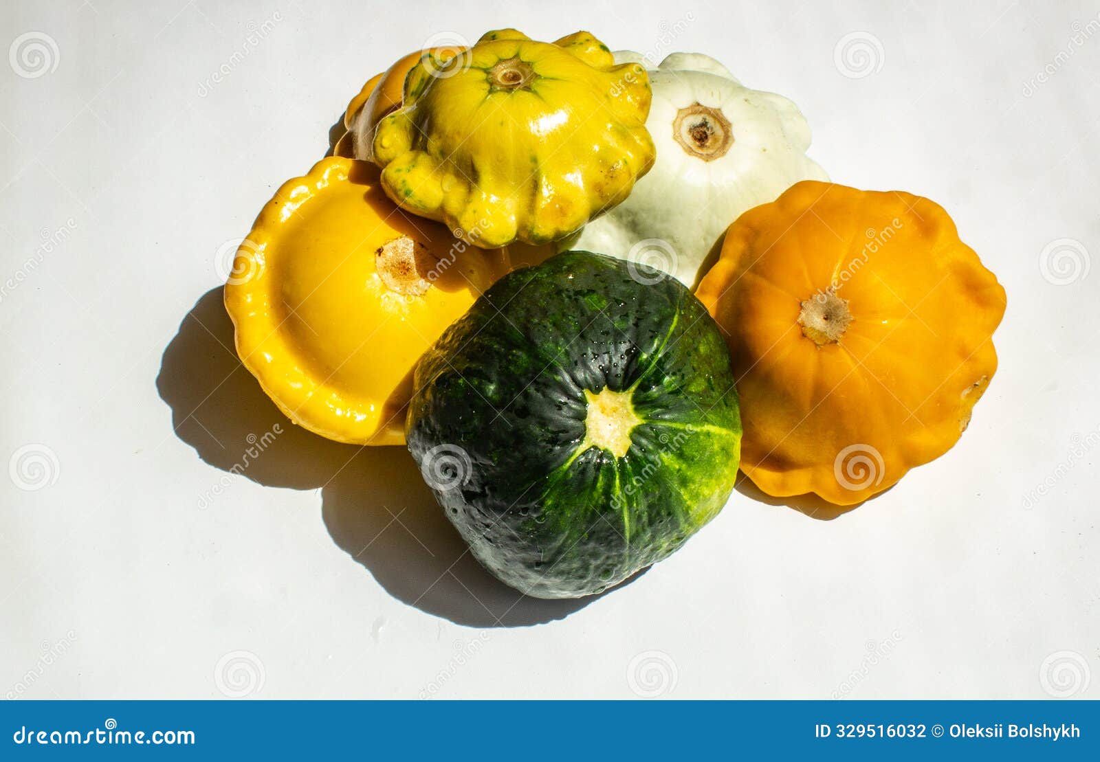 Group of Pattypan Squashes Close Up Stock Photo - Image of plant ...