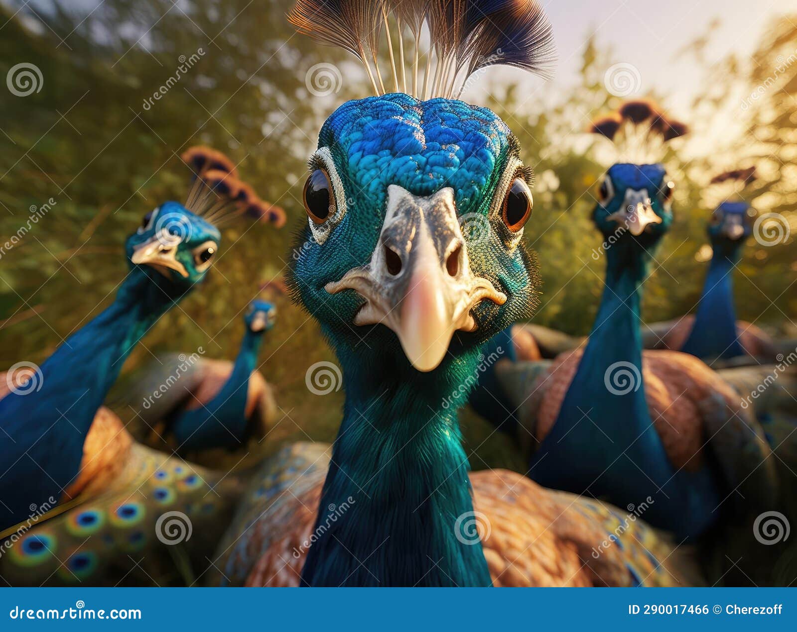 A group of peacocks stock illustration. Illustration of black - 290017466