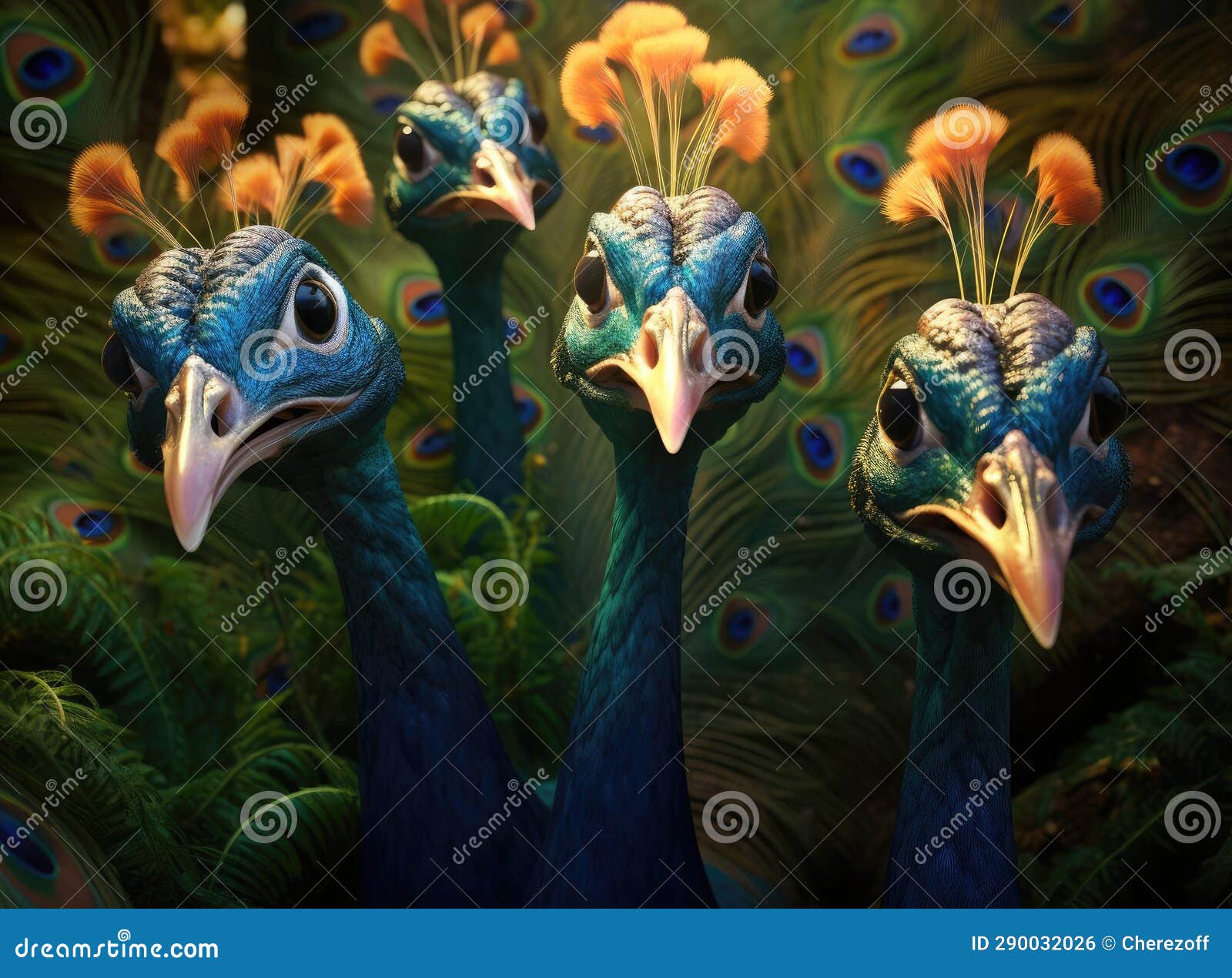A group of peacocks stock illustration. Illustration of black - 290032026