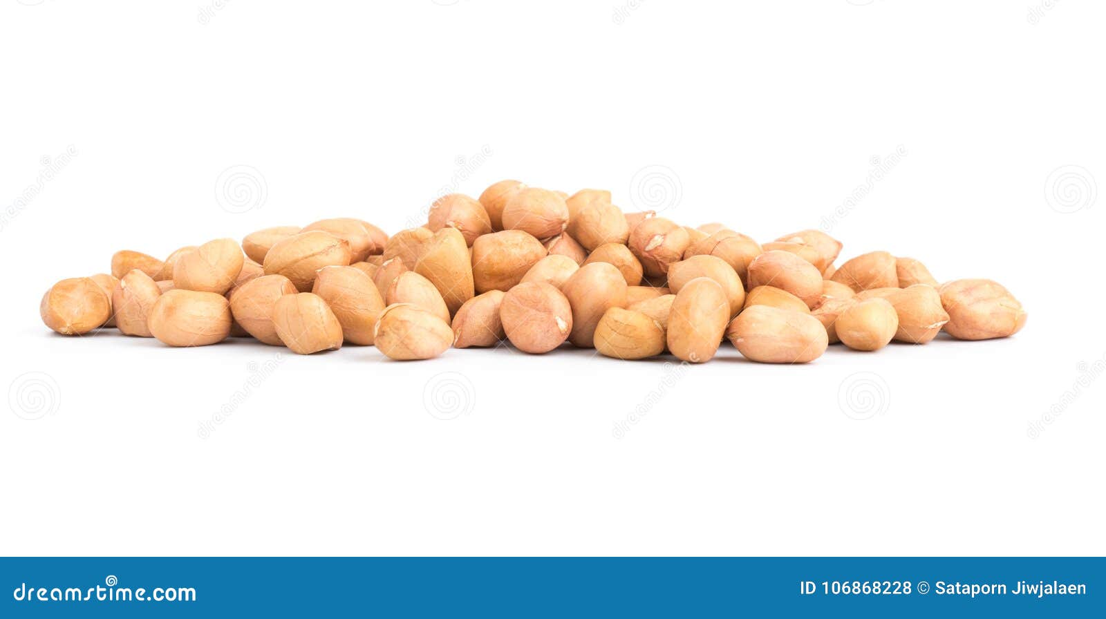 Group Of Peanuts Stacked Isolated On White Background Stock Photo ...