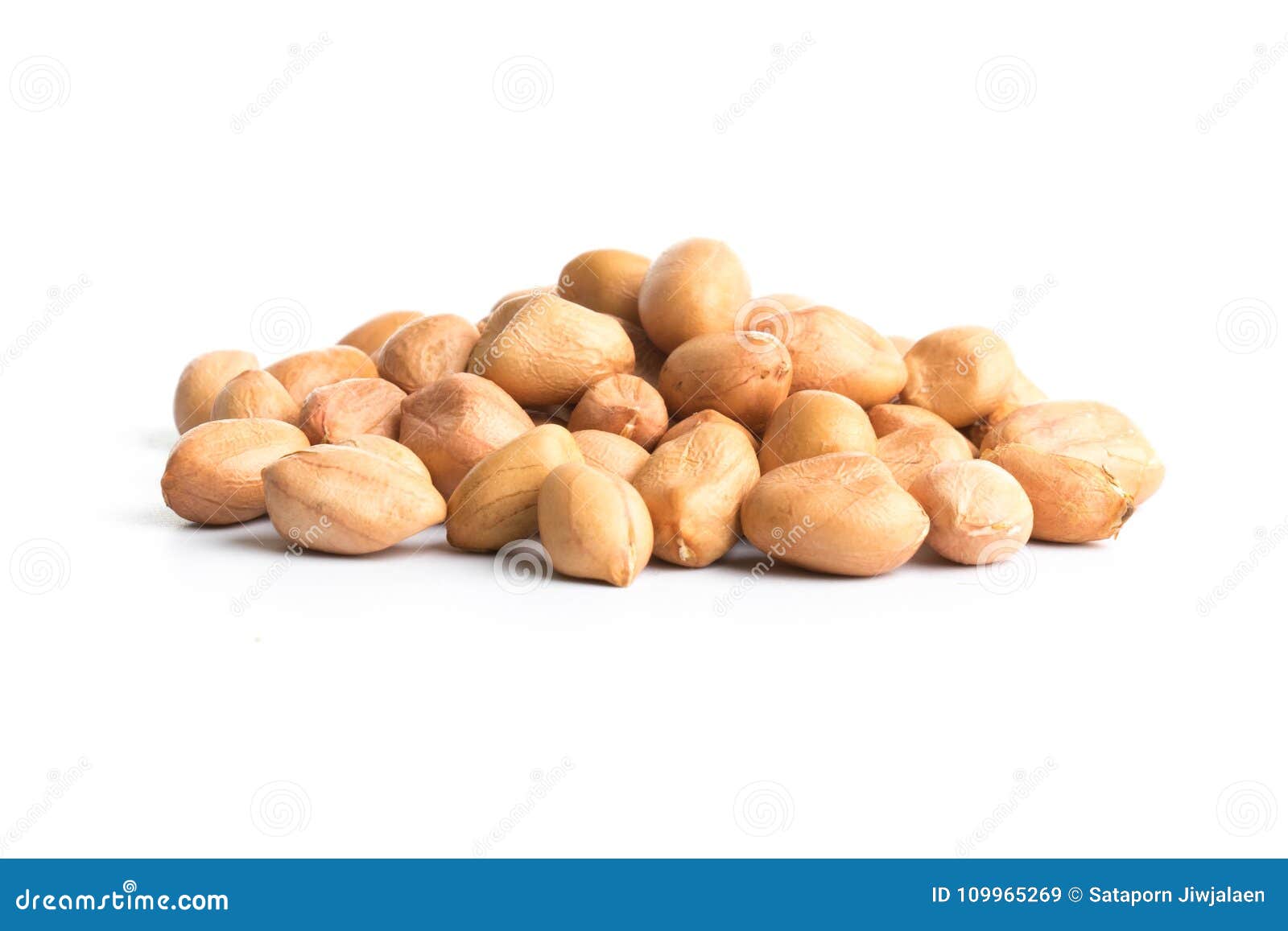 Group Of Peanuts Stacked Isolated On White Background Stock Photo ...