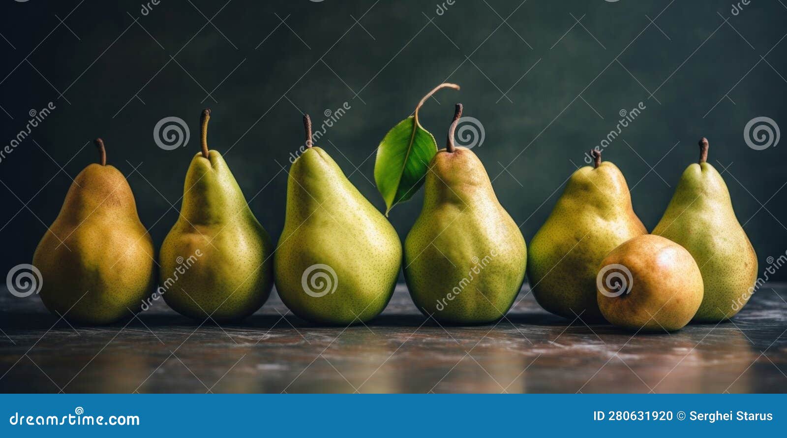 A Group of Pears Sitting Next To Each Other. Generative AI Image. Stock ...
