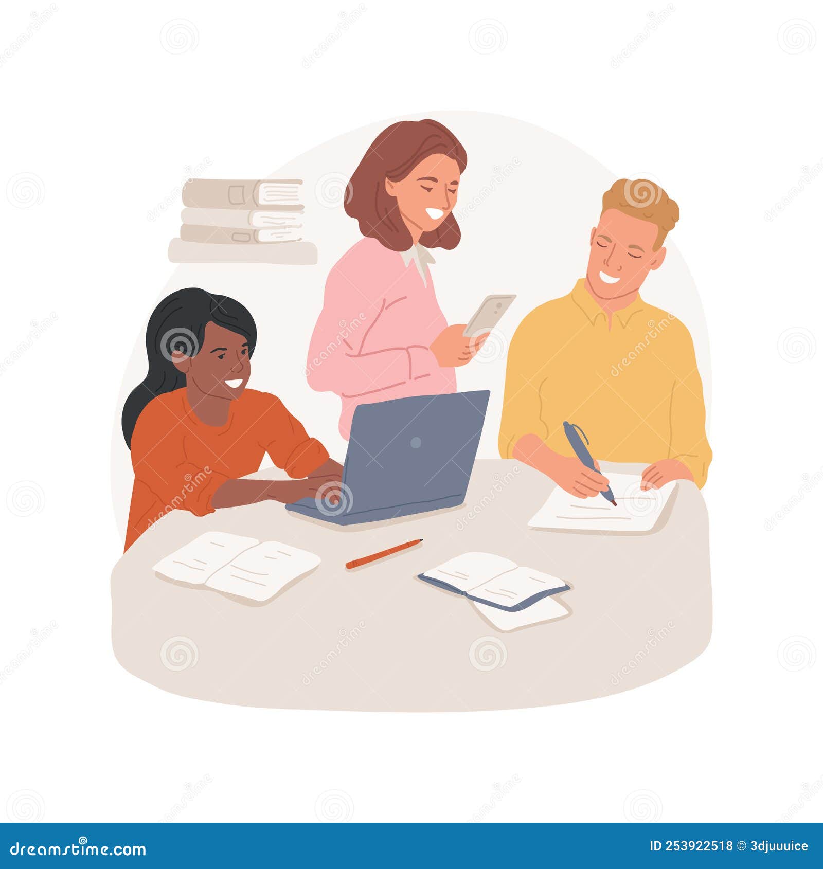 Peer Tutoring Isolated Cartoon Vector Illustration Set. | CartoonDealer ...