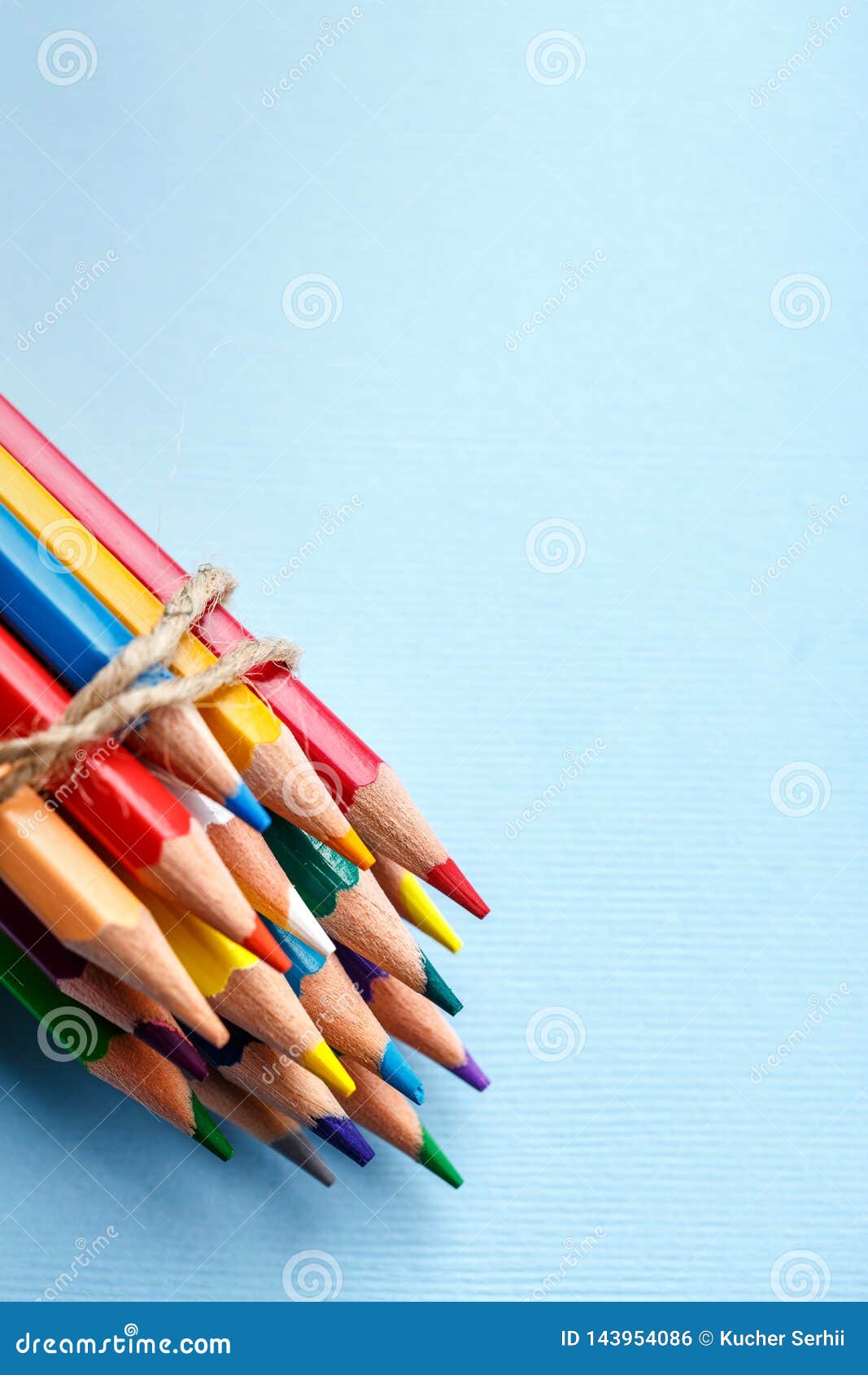 The Group of Pencils is Connected by a Rope Stock Photo - Image of ...