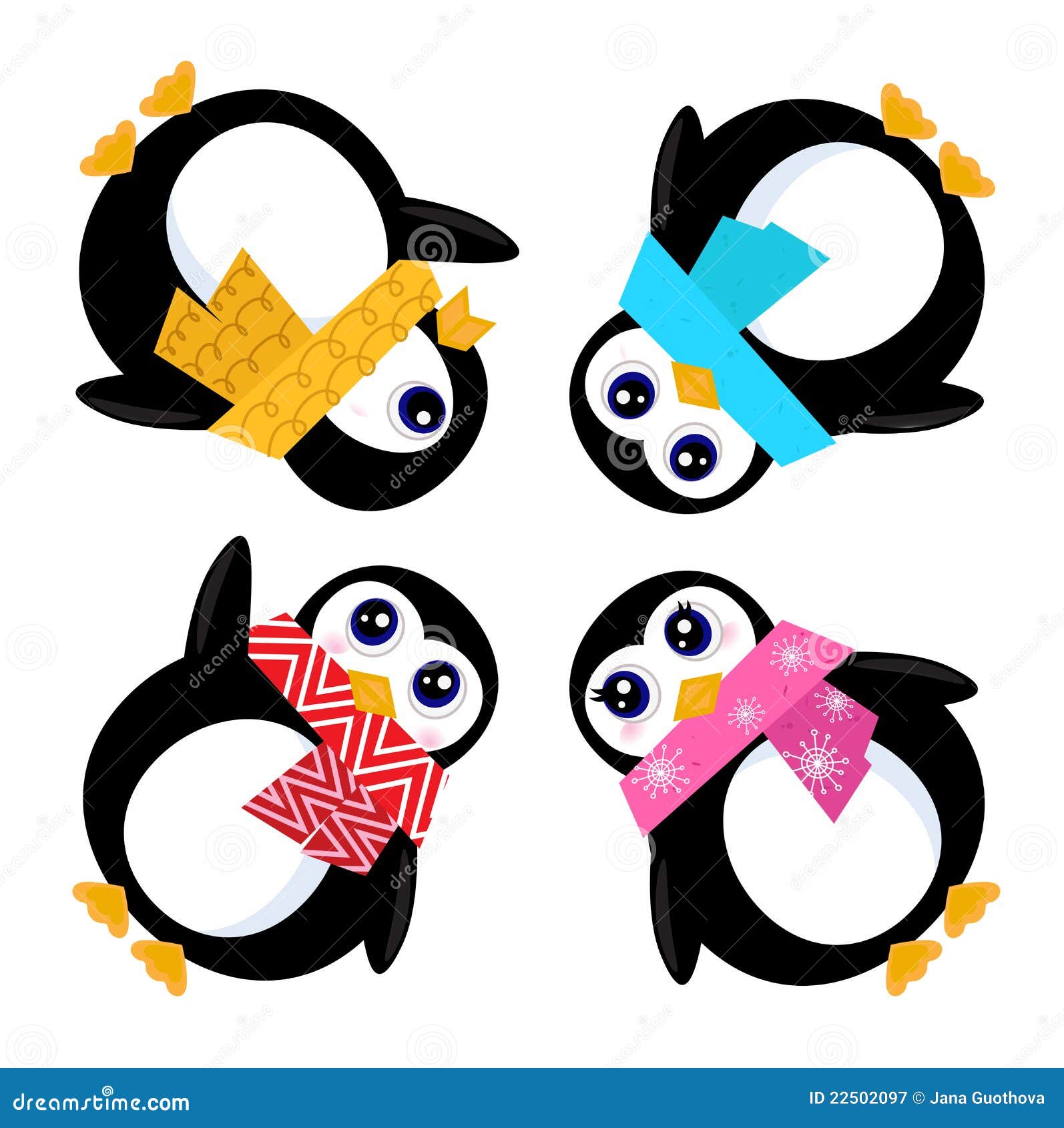 Group of Penguins in Circle Stock Vector - Illustration of cute, circle ...
