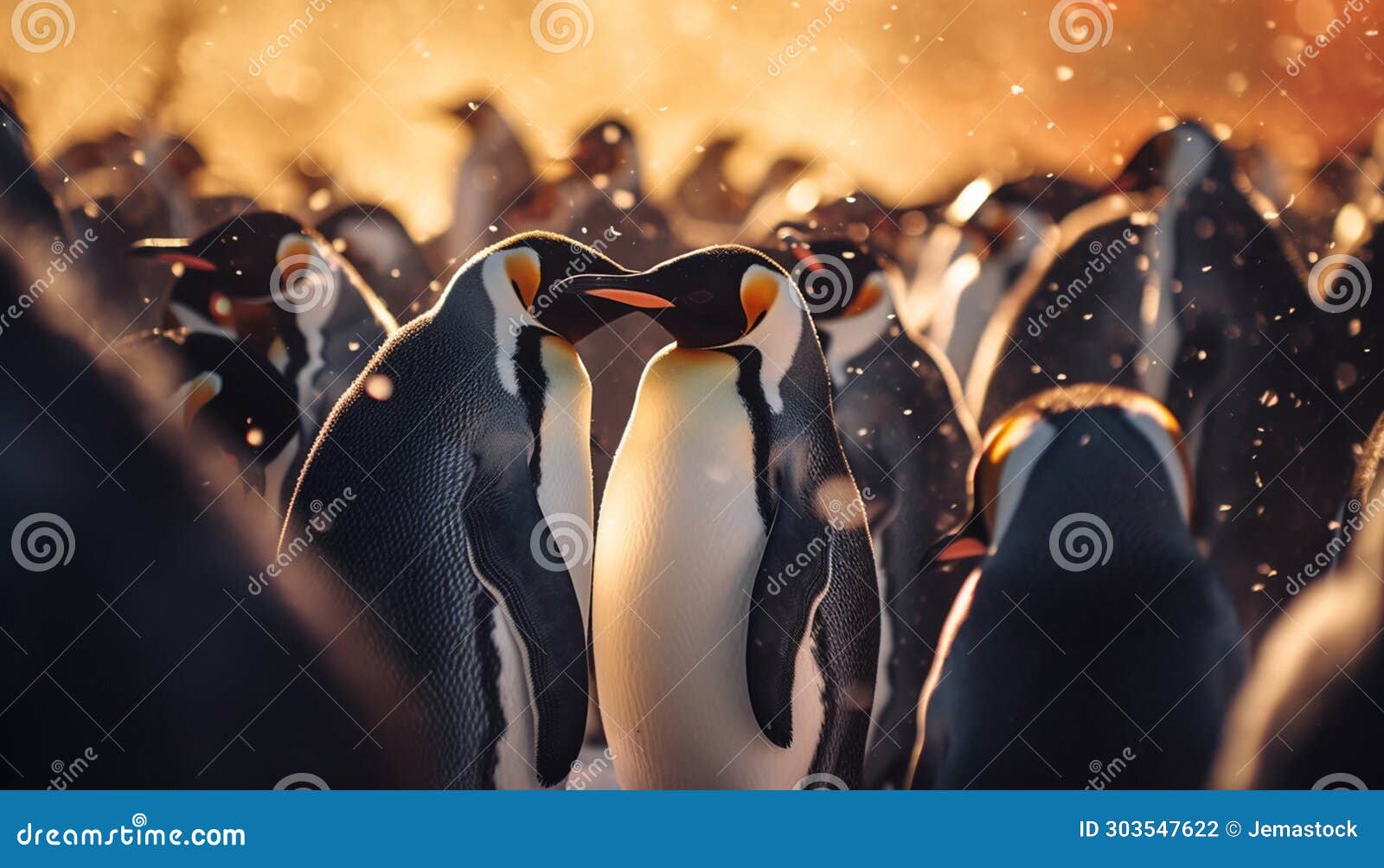 A Group of Penguins Dancing in the Snow, Celebrating Togetherness ...