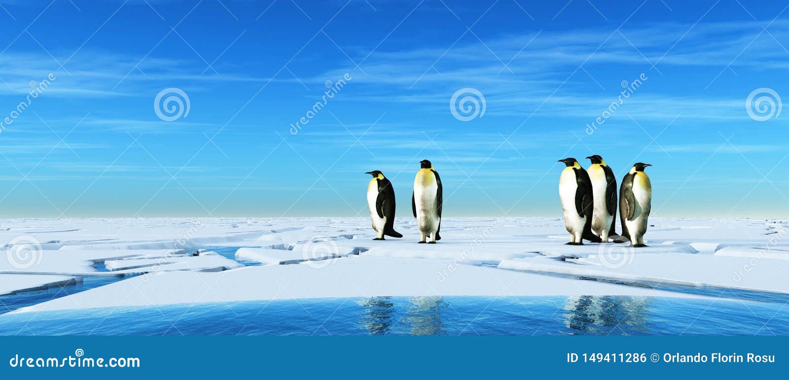 Multiple Penguins Are Seen Standing On Top Of A Sandy Beach Stock Image ...