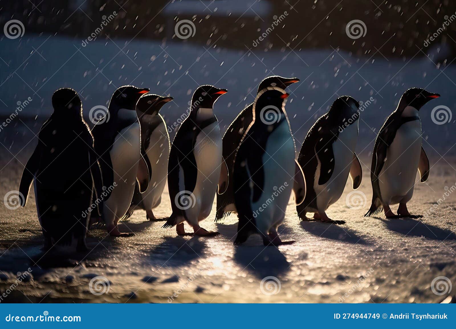 A Group of Penguins at the South Pole, Generative AI Stock Image ...
